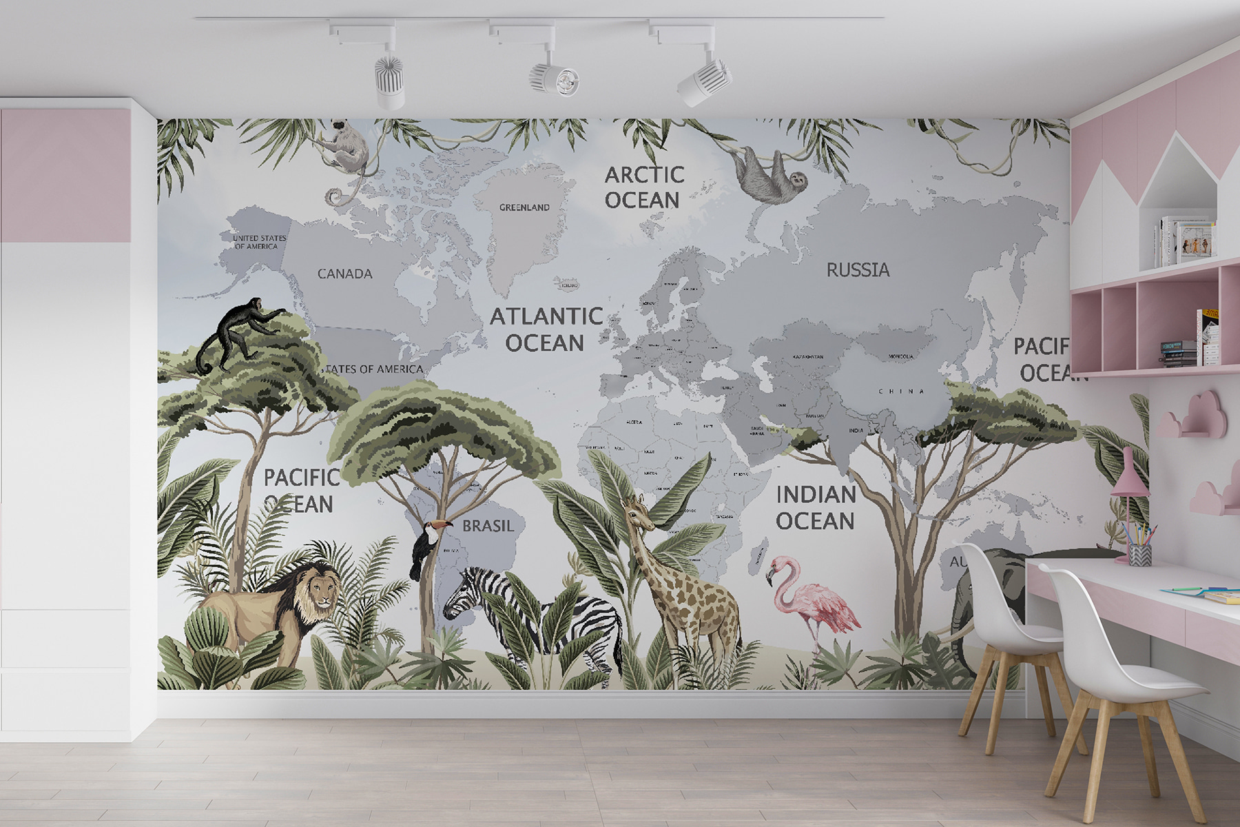 Wall murals Jungle world map nr. u50380 - Uwalls.co.uk