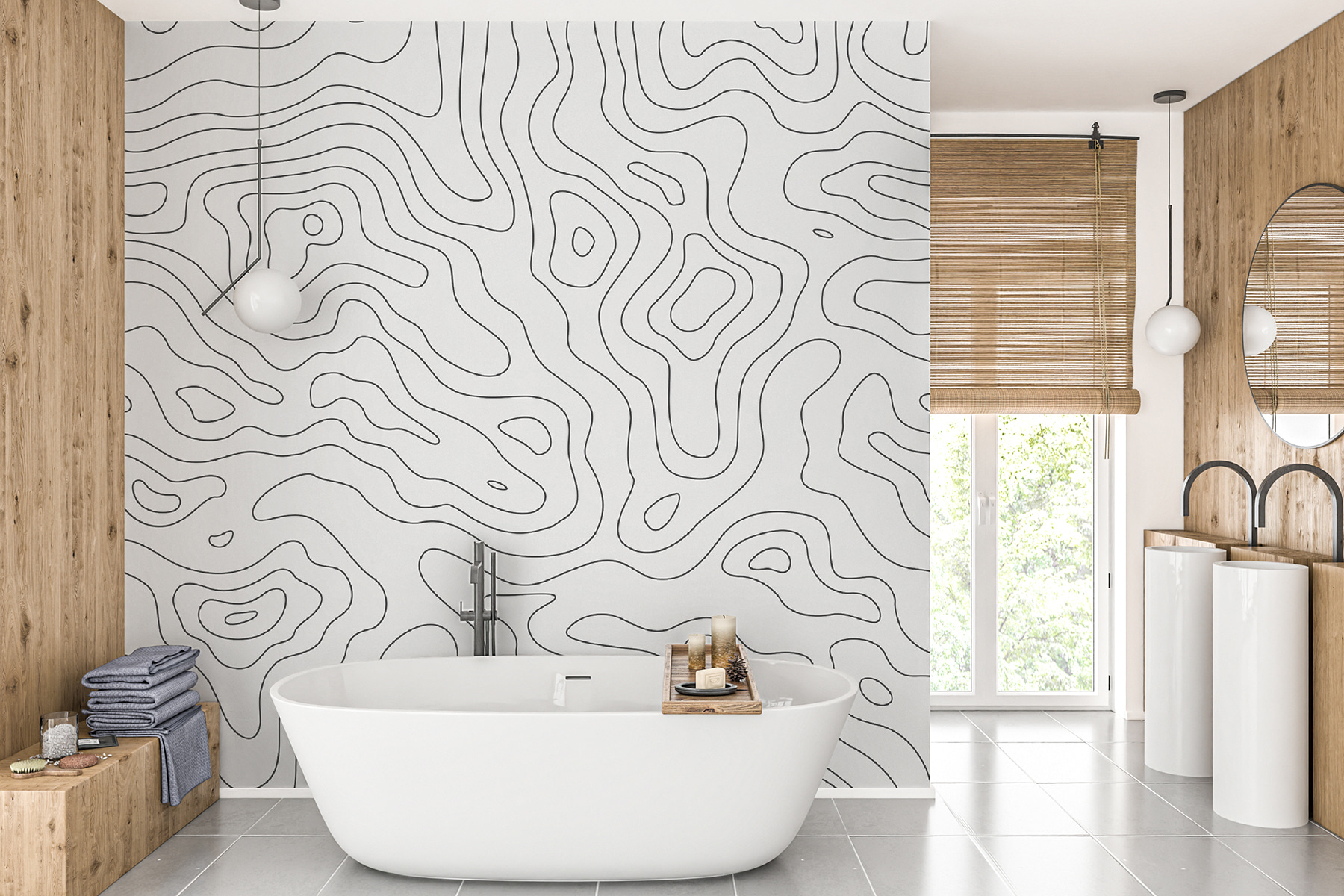 Wall murals topographic map nr. u70650 - Uwalls.co.uk