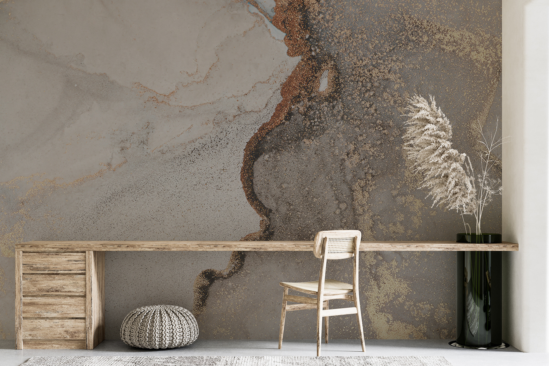Wall murals Grey-gold fluid nr. u08653 - Uwalls.co.uk