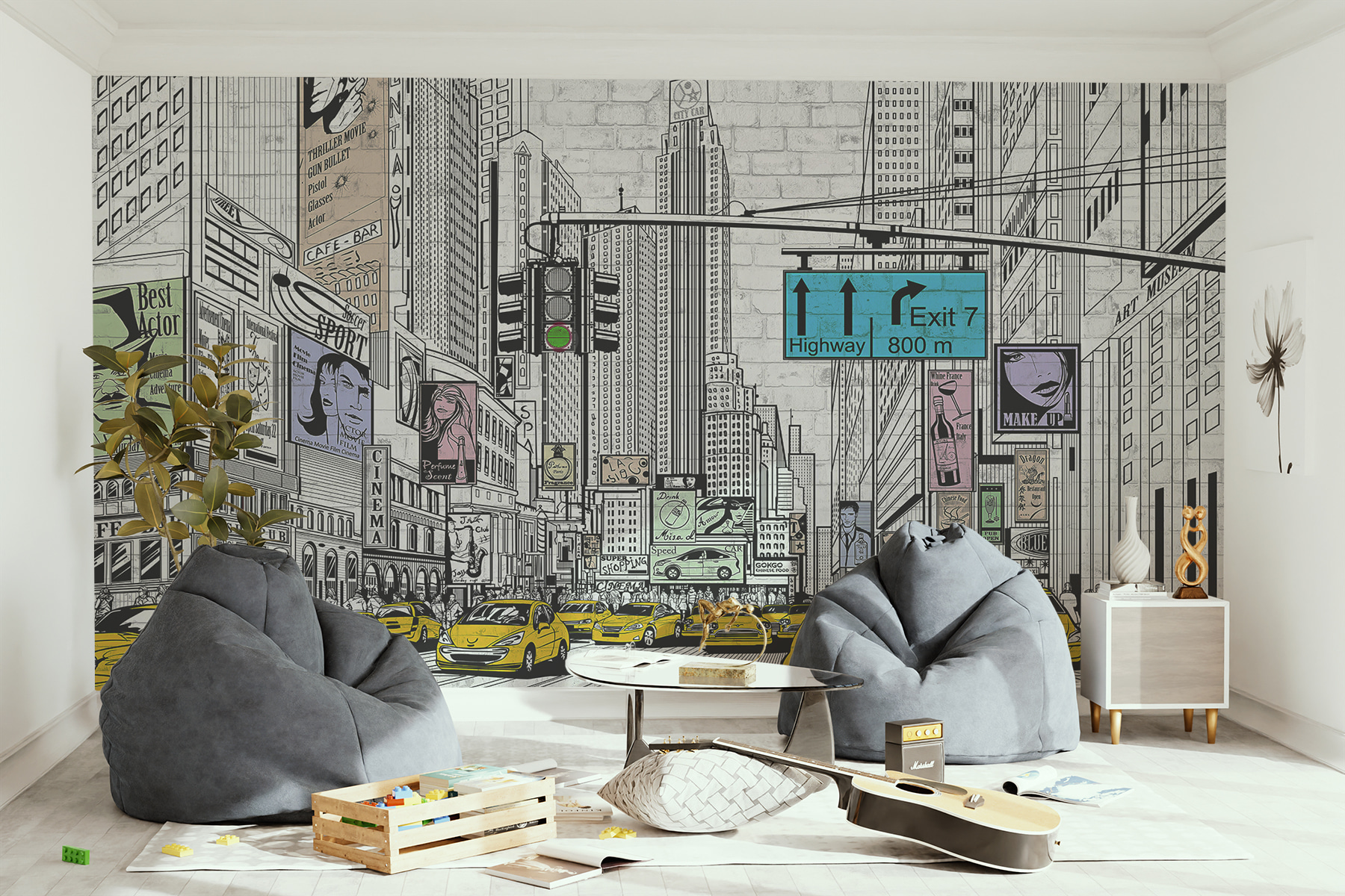 Wall murals Megapolis in the Comic style nr. u21095 - Uwalls.co.uk