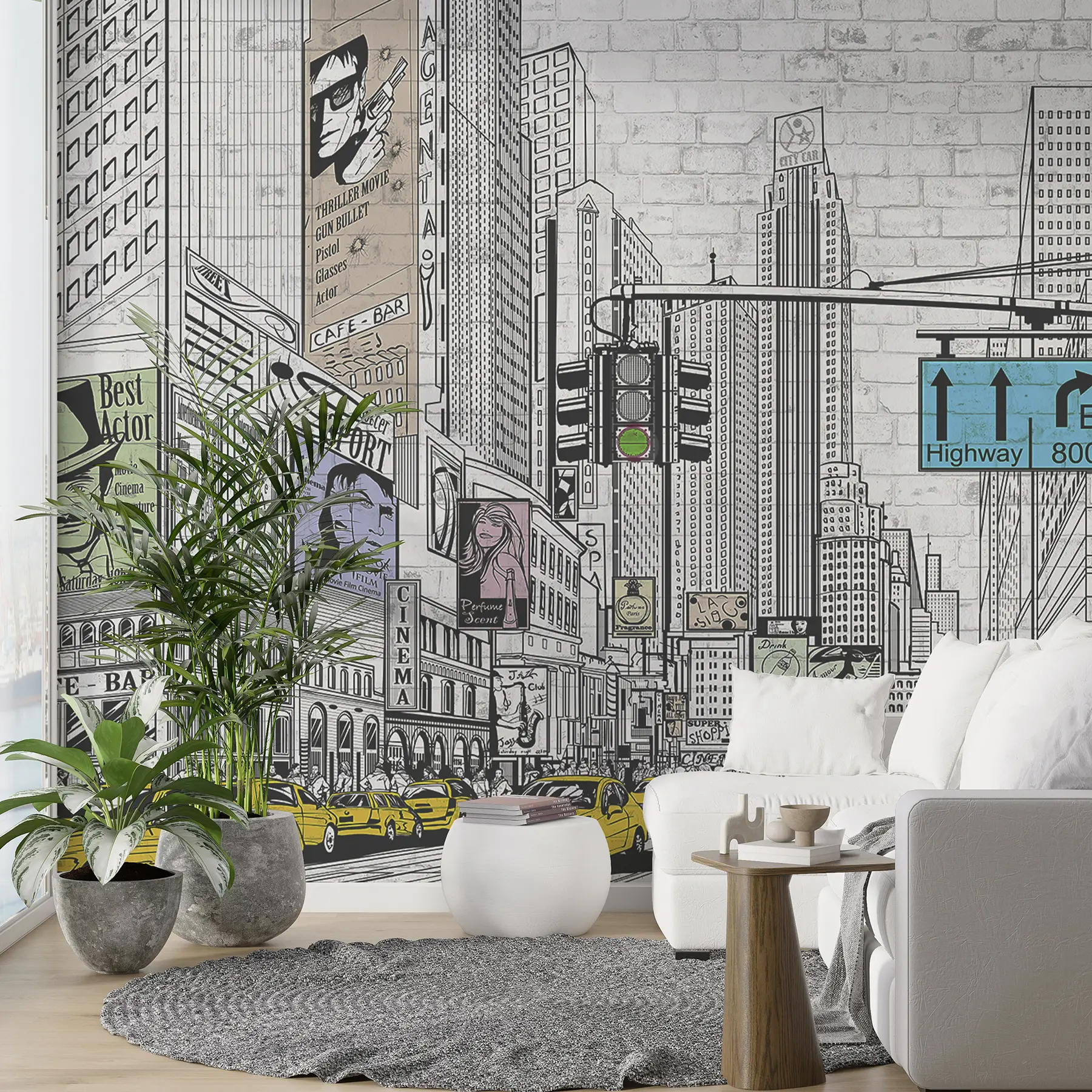 City Living Room Murals