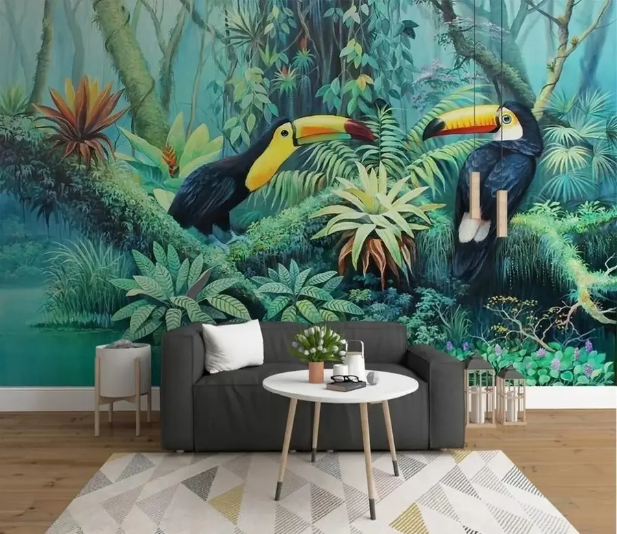 Parrot wall mural UK buy at Uwalls.co.uk