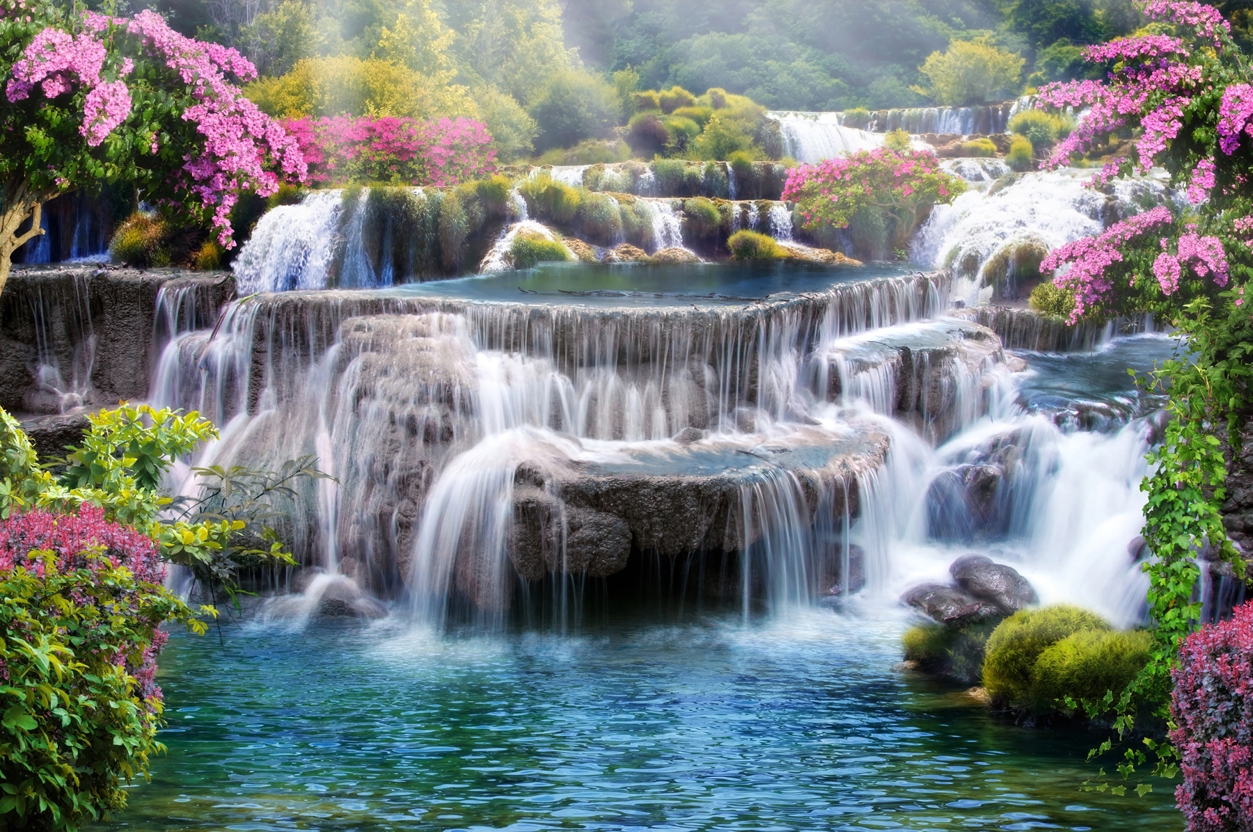 Nature Landscapes Waterfalls Trees Nature Waterfall Pictures