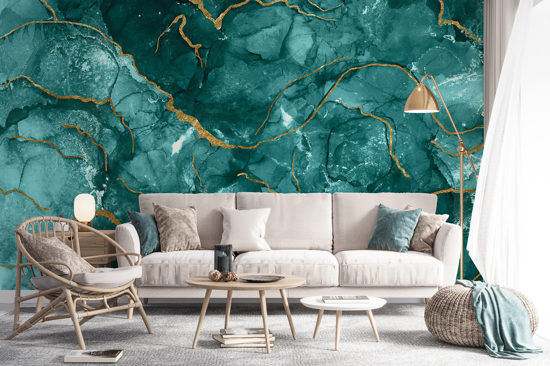 Wall murals Turquoise abstract art, marble, fluid nr. u70782 - Uwalls.co.uk