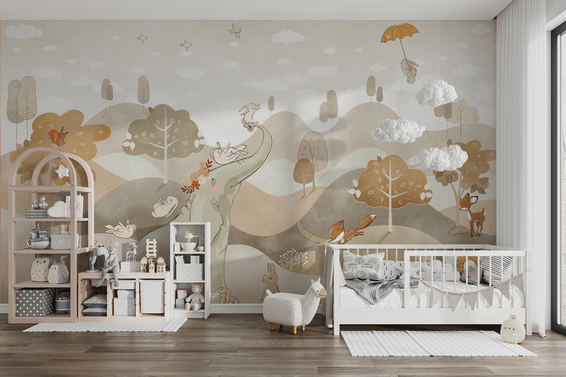 Wall murals Landscape with cute animals nr. u98695 - Uwalls.co.uk